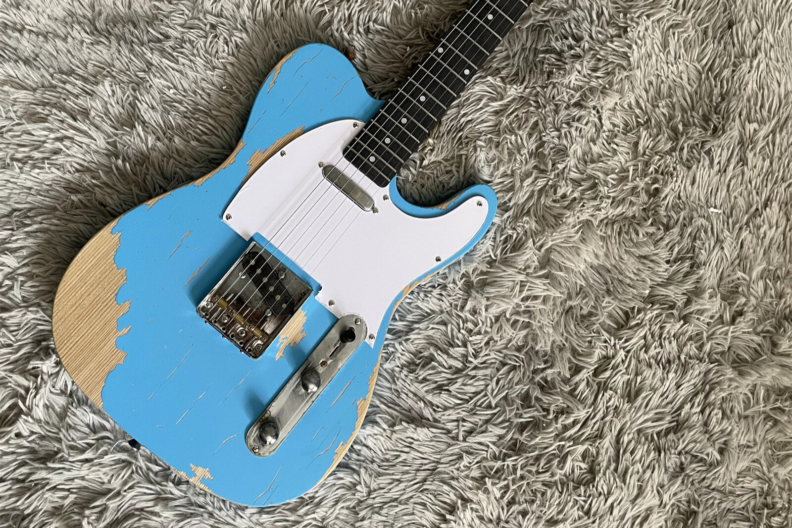 6 String Vintage Relic Blue TL Electric Guitar Alder Body Maple Neck ...