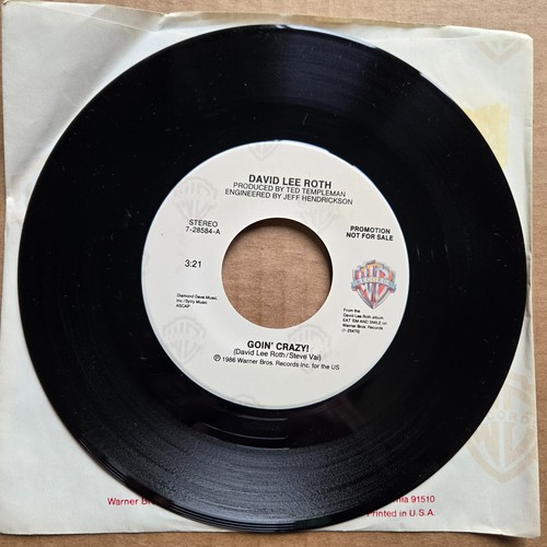 DAVID LEE ROTH Goin Crazy! DJ PROMO 45 7" POP ROCK Record Vinyl Records ...