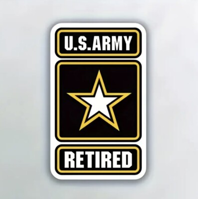 US ARMY RETIRED LOGO Inside Outside Car Laptop PC VINYL DECAL STICKER ...