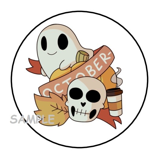 30 HALLOWEEN FALL OCTOBER ENVELOPE SEALS LABELS STICKERS 1.5" ROUND ...