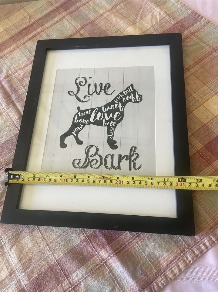 Live-Bark Dog (Boxer Silhouette) Matted/Framed Print/Picture-About 12 1 ...