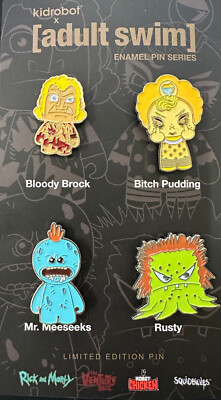 Kidrobot Adult Swim Enamel Pin Series Con Exclusive Bloody, Pudding ...