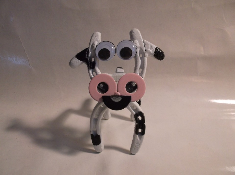 Horseshoe Cow, Welded Metal Art, Upcycled Art, yard home decoration | eBay
