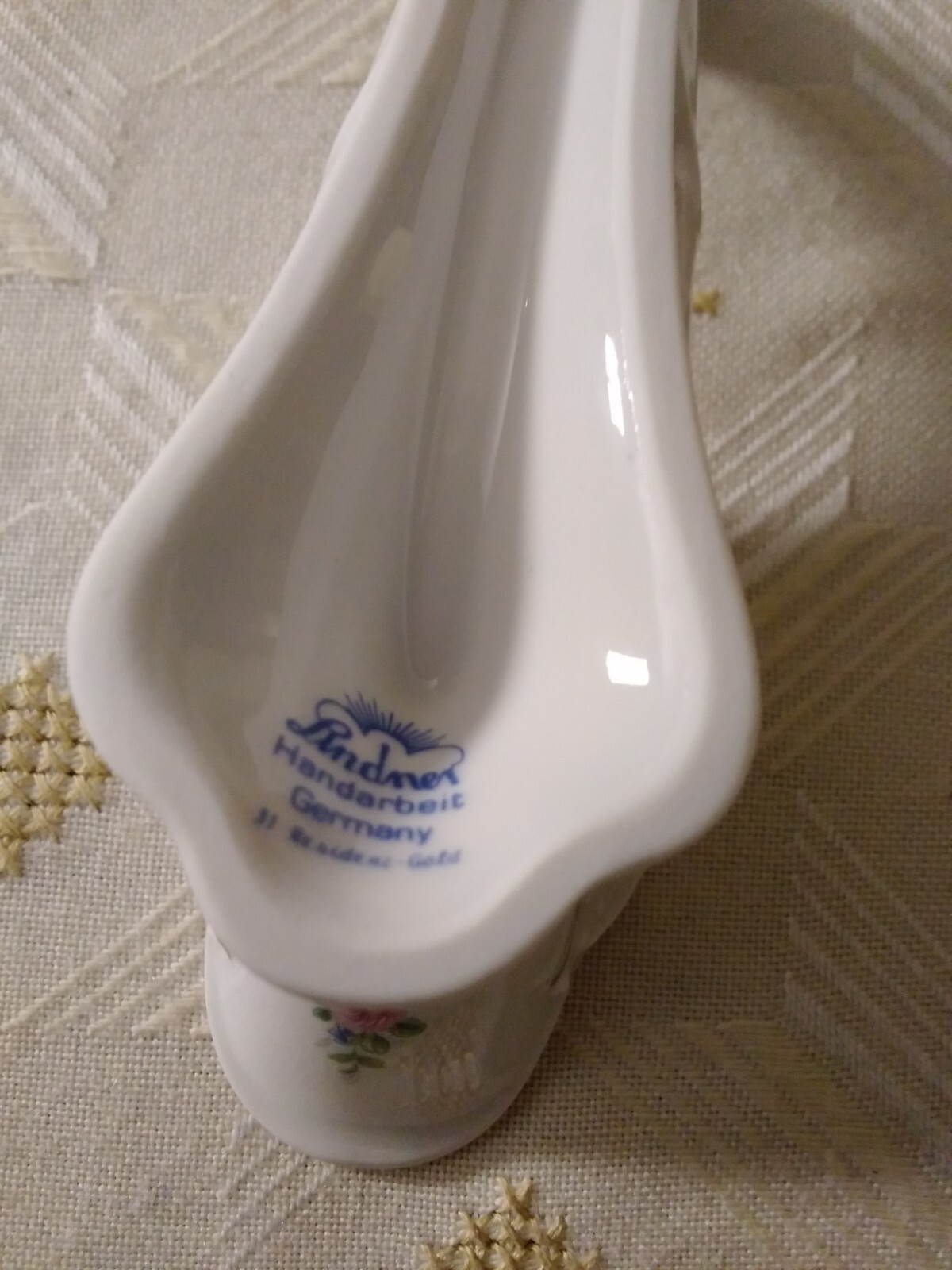 Lindner Germany Porzellan Vase Form: Schuh Handarbeit Bumenmotiv | eBay.de