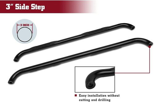 For 2006-2010 Hummer H3 3" Black Side Steps Nerf Bars Running Boards ...