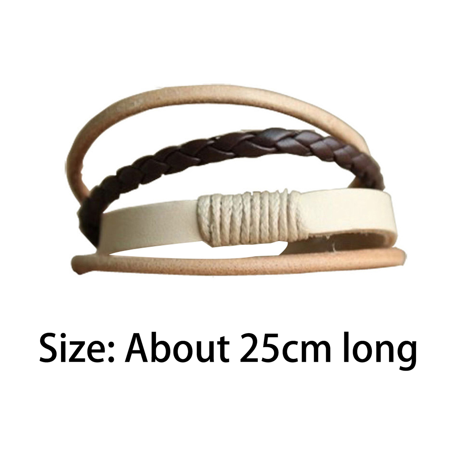 Cuff Bracelet Lightweight Hand Weaving Multi-layer Faux Leather Braided ...