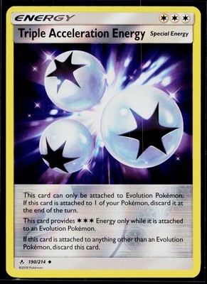 🎴Triple Acceleration Energy #190/214 SM - Unbroken Bonds Uncommon Near ...