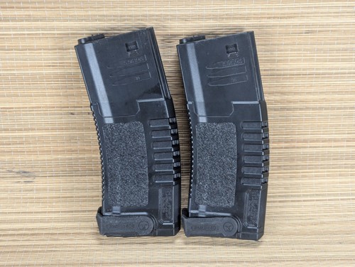 Lot Of 2 Amoeba M4 Airsoft Magazines PMG-140 Mid Cap 140 Rounds Black ...