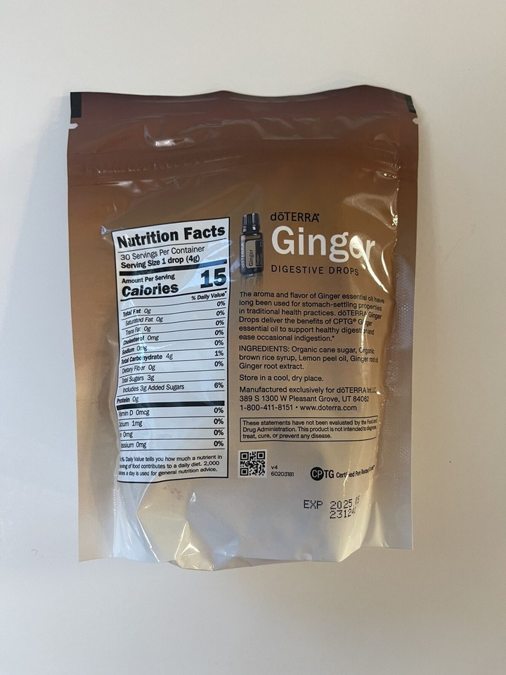 doTERRA Ginger w/Lemon EO Digestive Drops-Stomach Relief-EXP: 2026.07 ...
