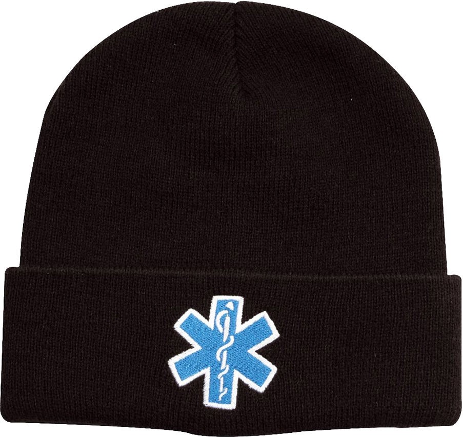 Watch Cap Black Star of Life EMT EMS Beanie Rothco 5346 for sale online ...