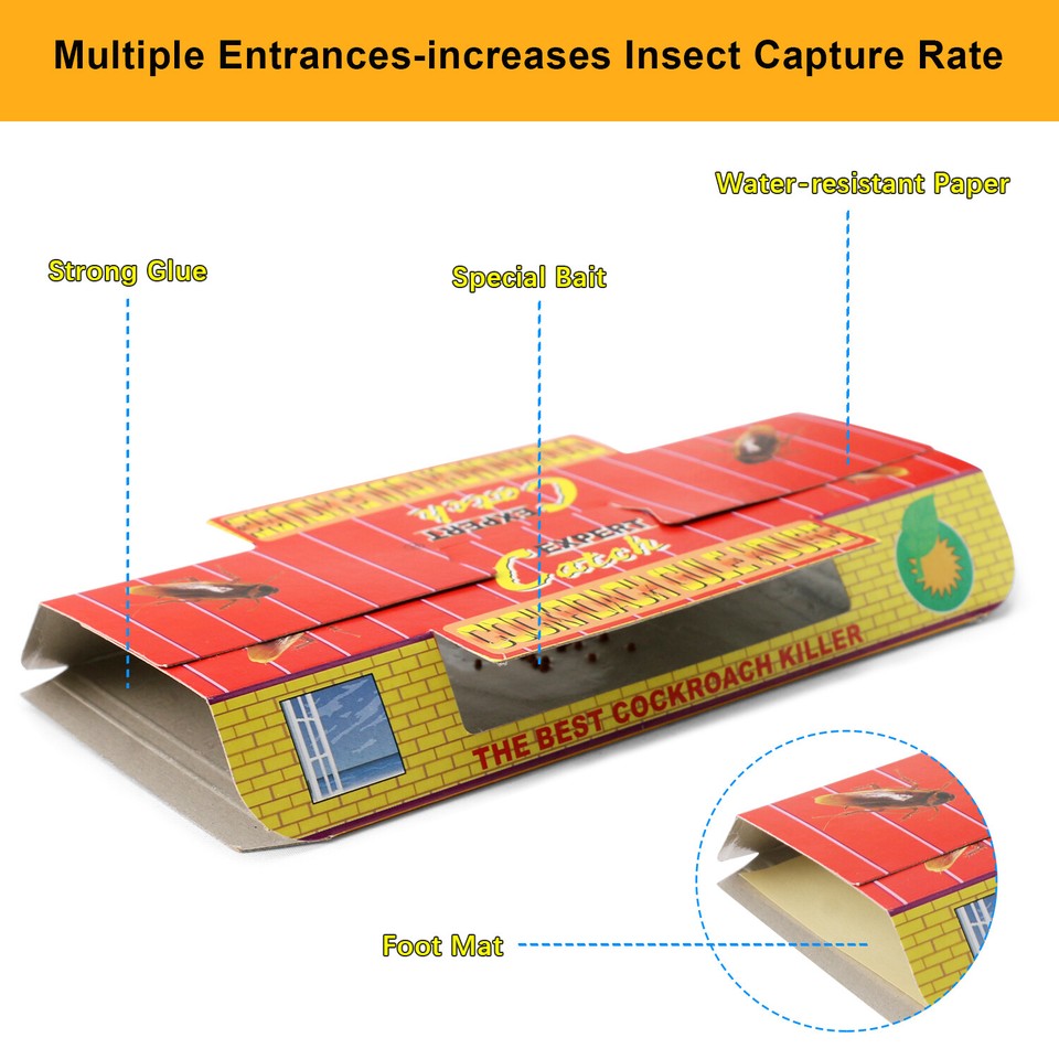 5-20PCS Roach Glue Trap Cockroach Spider Killer Glue Outdoor Indoor ...