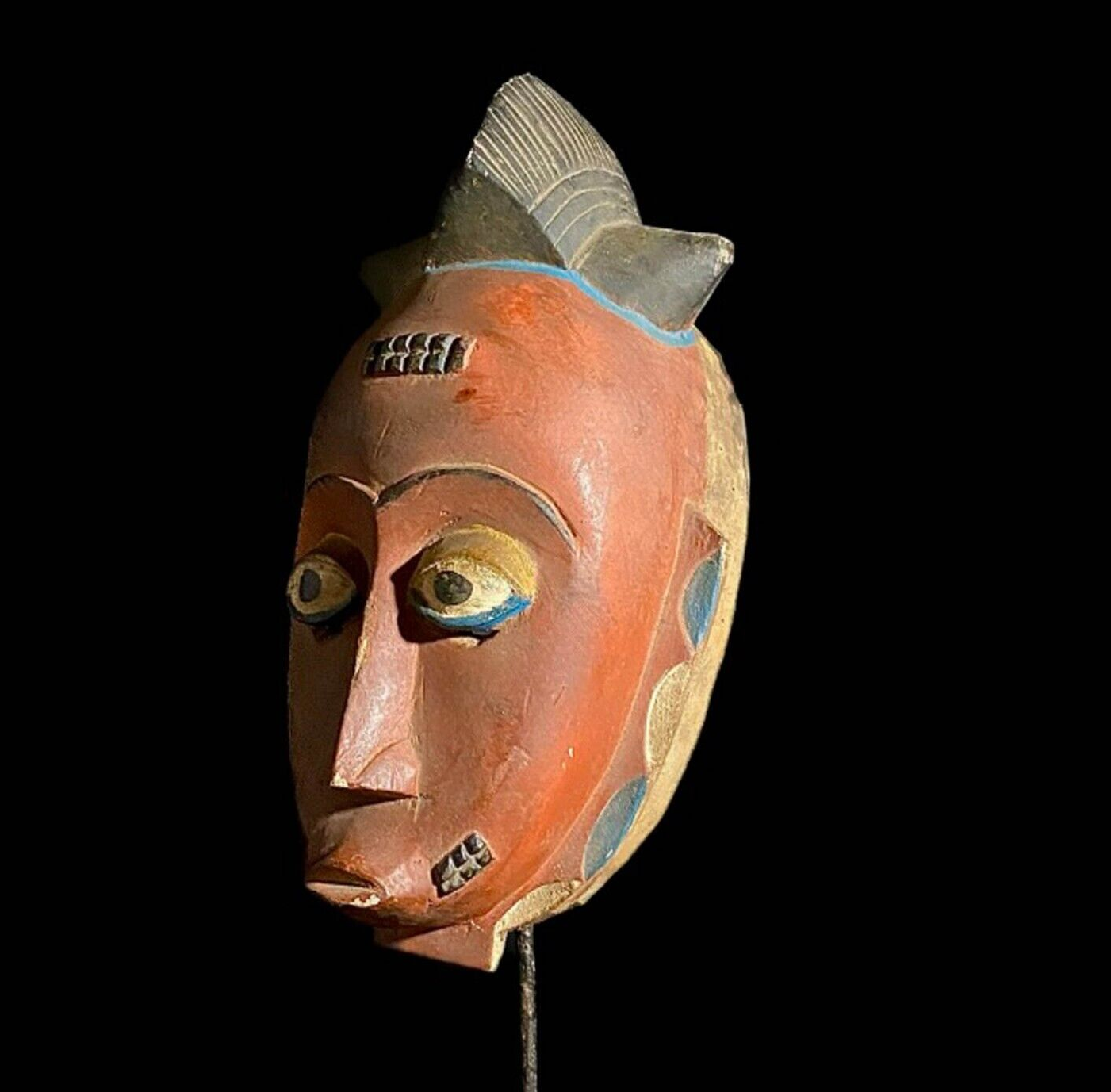 African Mask Hand Carved Wooden Mask Wall Hanging Primitive Art Guro ...