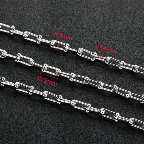 2 Yard Chain for Jewelry Making Chunky Stainless Steel U Shape Link ...