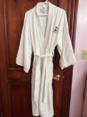 White Mickey Mouse Terry Cloth Bath Robe Disney Store Authentic One ...