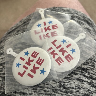 PRESIDENTIAL - I LIKE IKE - SEAGRAMS 7 DWIGHT EISENHOWER PIN BADGE Lot ...