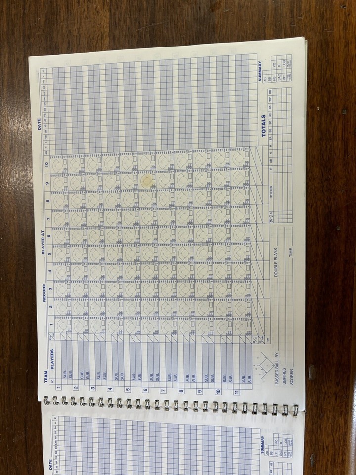 Sports Unlimited-Big Red Detailed Baseball/Softball Scorebook | eBay
