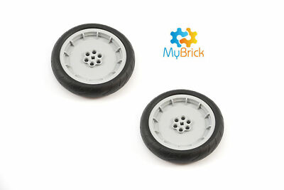 Genuine Lego® 2x Wheels Motorbike (46334) Light Grey & Tyres (88516 ...