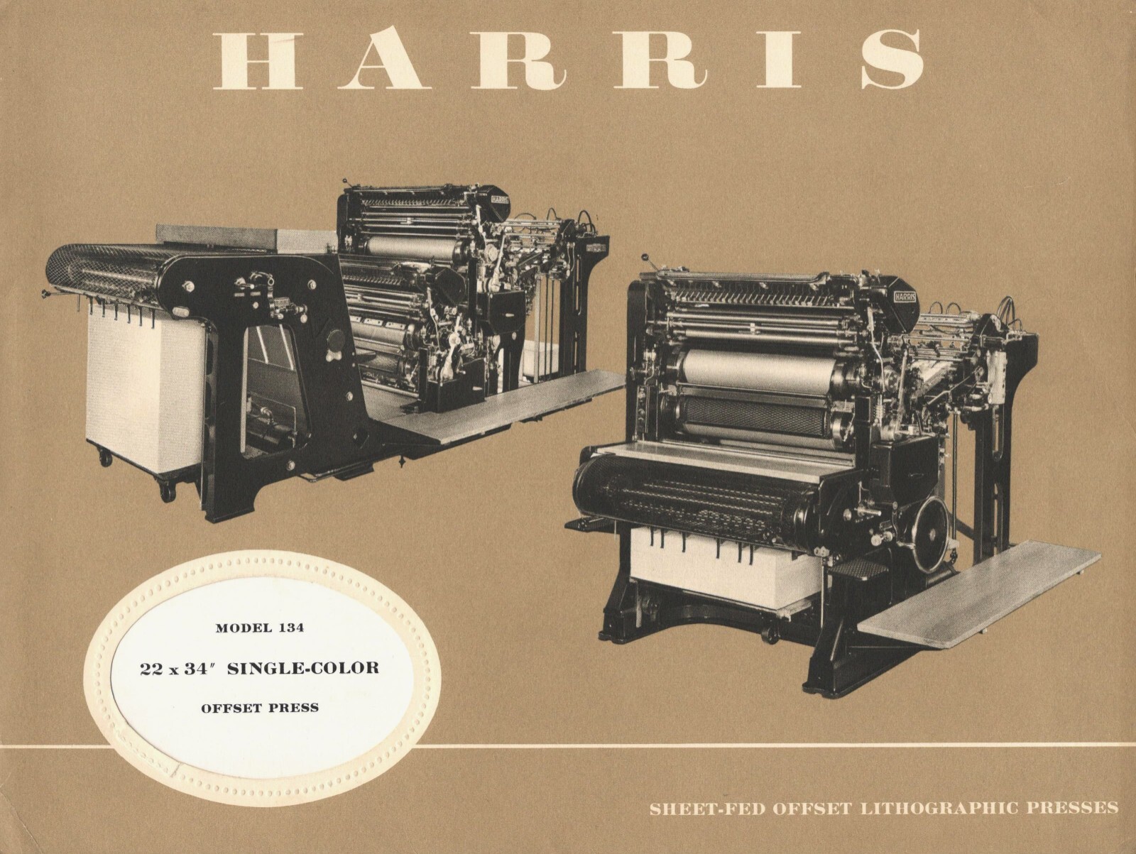 HARRIS OFFSET LITHOGRAPHIC PRESSES 1956 Mid Century Typography Machine ...