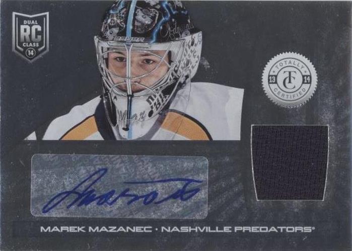 2013-14 Totally Certified - Rookie Marek Mazanec #227 Autograph Jerseys ...