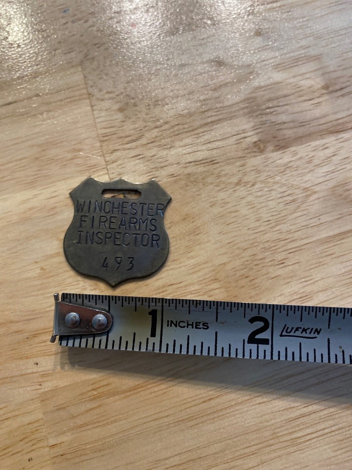 Winchester Firearm Inspector Property Tag Gun Arms Collector Metal ...