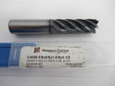 Niagara Cutter 03007652 , 5/8" Solid Carbide .0150" Corner Radius End ...