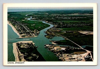 Lewes Delaware Aerial View Roosevelt Inlet - R.C. Pulling Postcard | eBay