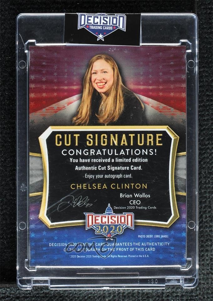 2020 Decision Signatures Green 5/5 Chelsea Clinton Cut Signature Auto ...