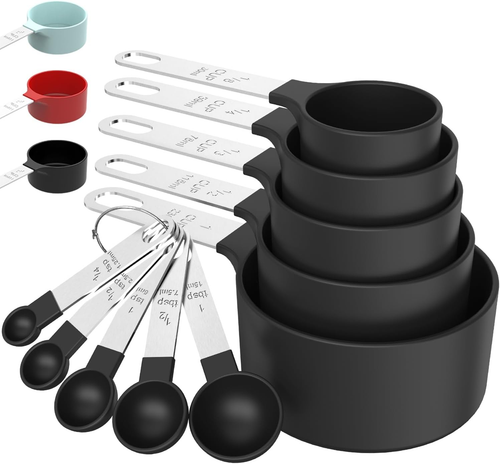 Measuring Cups & Spoons Set, Stackable Nesting Kitchen Tools for Baking ...