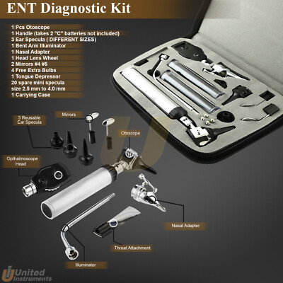 Diagnostic ENT Kit Ophthalmoscope Otoscope Set E.N.T Physician ...