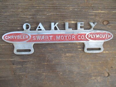 Vintage Chrysler Plymouth Accessory License Plate Topper Frame Sign ...
