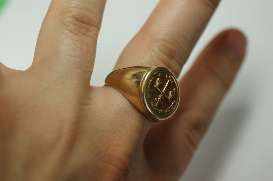 Vintage FBI 14K & 10K Gold Signet Service Recognition Ring US ...