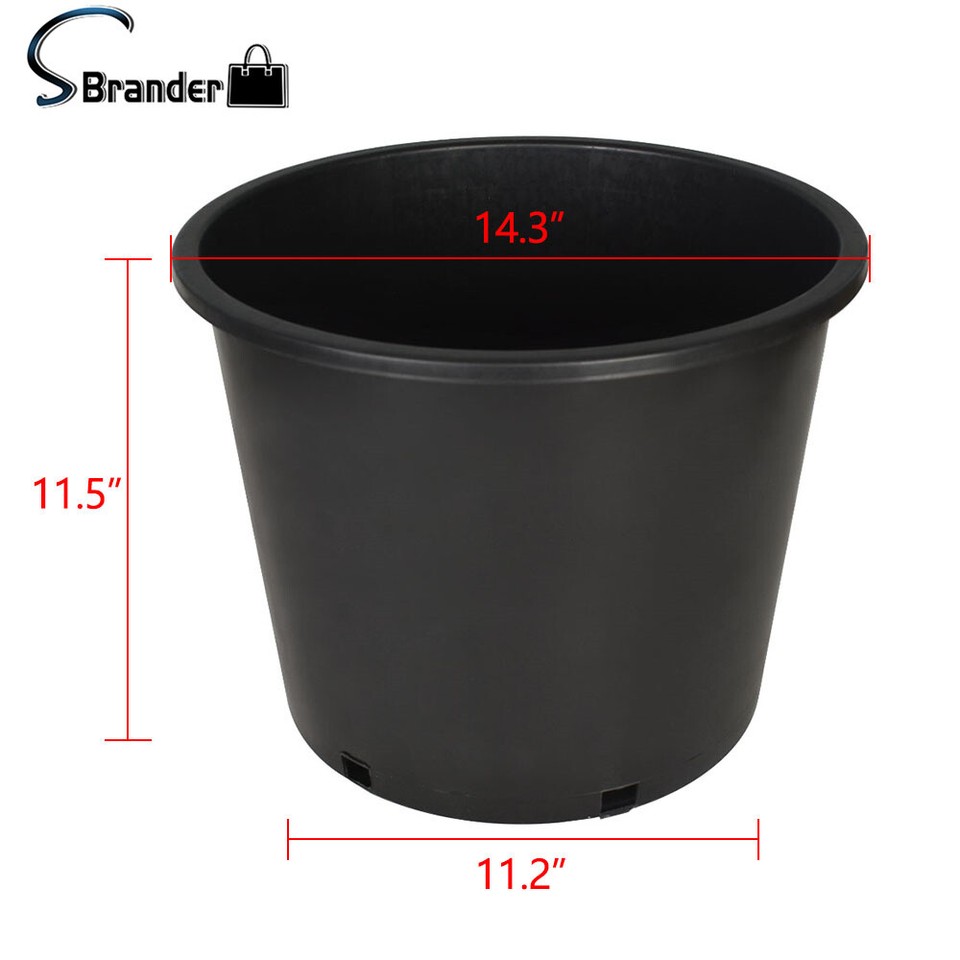 10 Pack 7 Gallon Planters Heavy Duty Plastic Nursery Pots Flower Plant ...