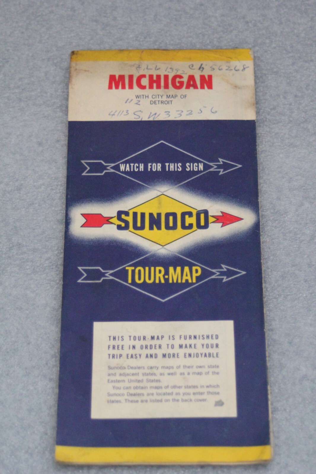 1951 SUNOCO OIL TOUR MAP OF MICHIGAN PAPER MAP GOOD SHAPE | eBay
