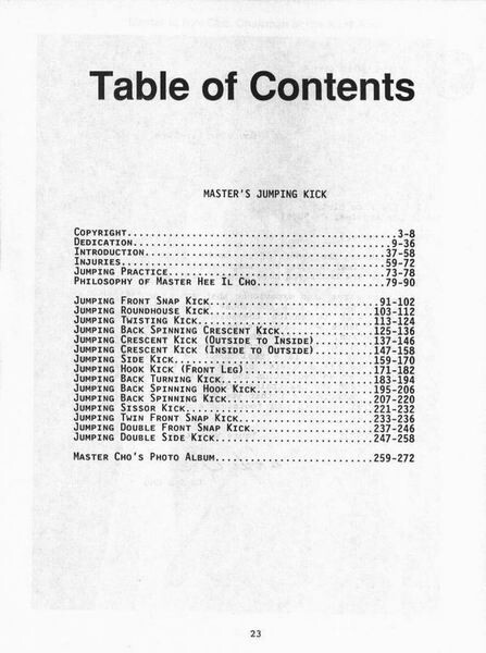 Complete Master's Jump paperback Kick Book - Hee Il Cho 1989 taekwondo ...