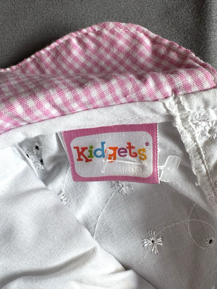 Vtg Sz 6/9M Baby Girl Eyelet Pink Gingham Embroidered BUTTERFLY Dress ...