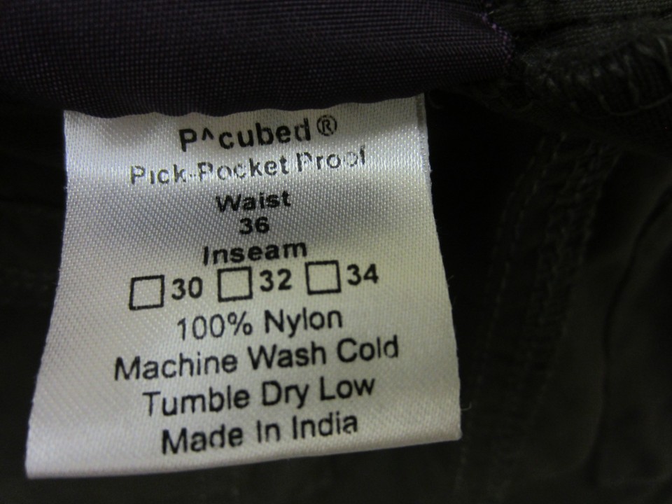 Clothing Arts P^Cubed Pick-Pocket Proof Men 36 Cargo Shorts Travel ...