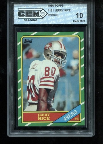 Jerry Rice Rookie 1986 Topps #161 RC Card NFL San Francisco 49ers GEM ...