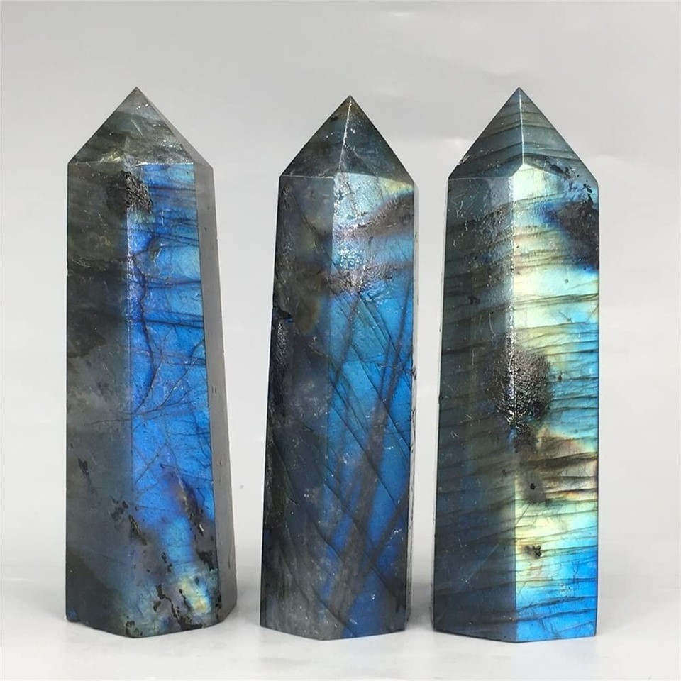 Wholesale Lot 1 Lb Natural Labradorite Stone Obelisk Tower Crystal Wand ...