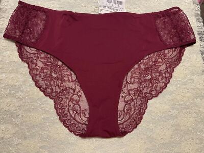 La Perla Charisma XL Brief Panty Burgundy Sheer Lace Back | eBay