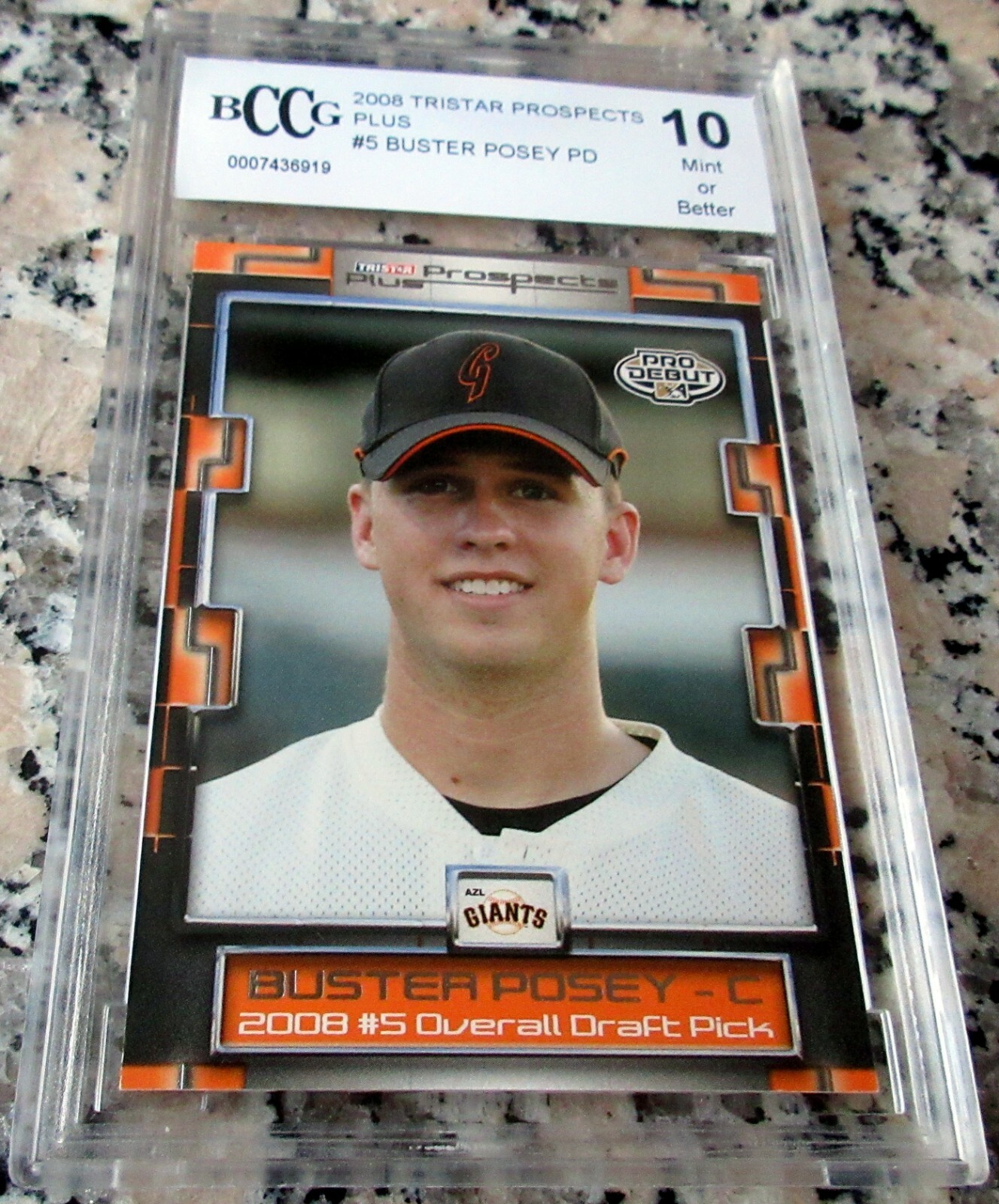 BUSTER POSEY 2008 TriStar Pro Debut Rookie Card RC BGS BCCG 10 3xChamps ...