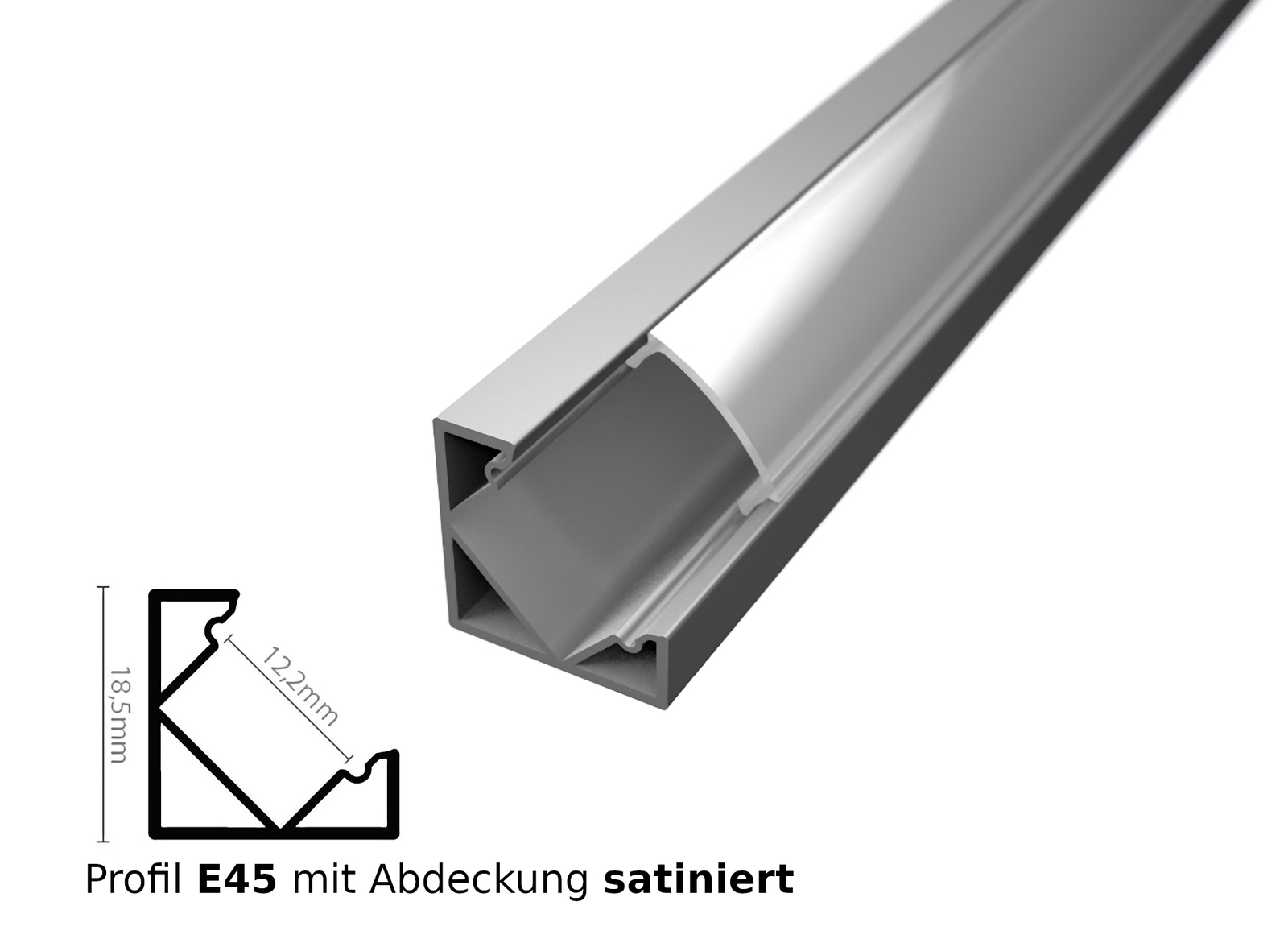 LED Aluprofil Aluminium Profile Alu Schiene Leiste Leuchte 2m für LED ...