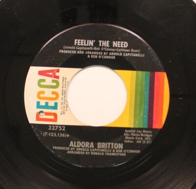 Aldora Britton - 45 - Feelin' the Need / When A Women Has A Baby On ...