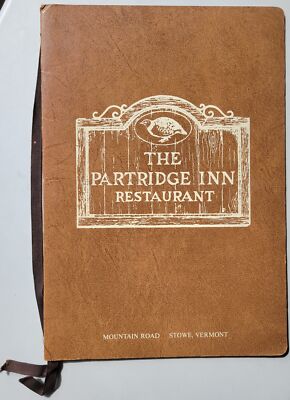 Partridge Inn Restaurant Stowe Vermont Seafood Menu Vintage Original | eBay