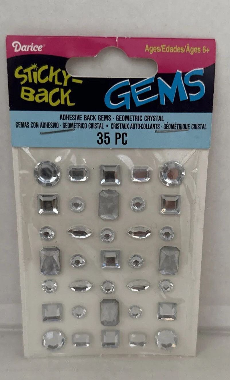 Darice Sticky Back Gems Crystal Shape 35 Pieces. Clear. new in ...