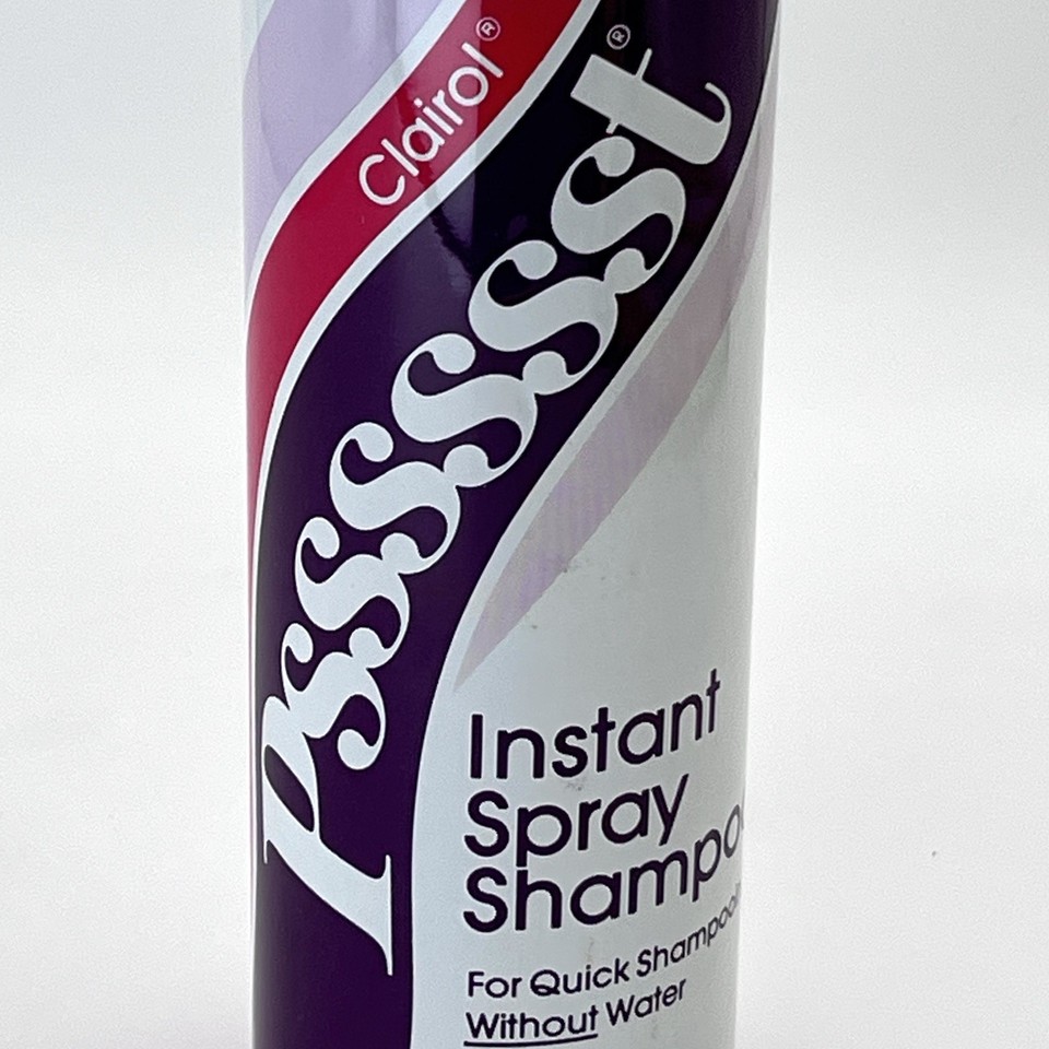 VTG Clairol Pssst! Instant Dry Shampoo Hair FULL 4fl oz Retro Graphics ...