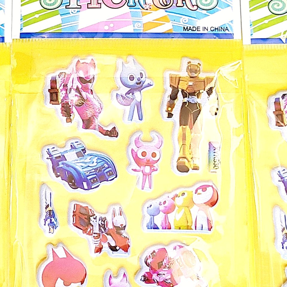 LOT 5x STICKERS SHEETS MINIFORCE ANIME SUPER DINO POWER VOLT MAX SAMMY ...