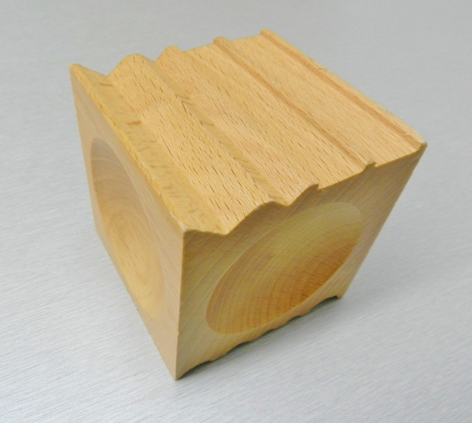 Wood Forming Block Grooved Channels 4 Dapping Spheres Wooden Cube ...