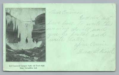 Frozen Waterfall VERSAILLES Indiana—Rare Antique UDB Ice Falls PMC ...