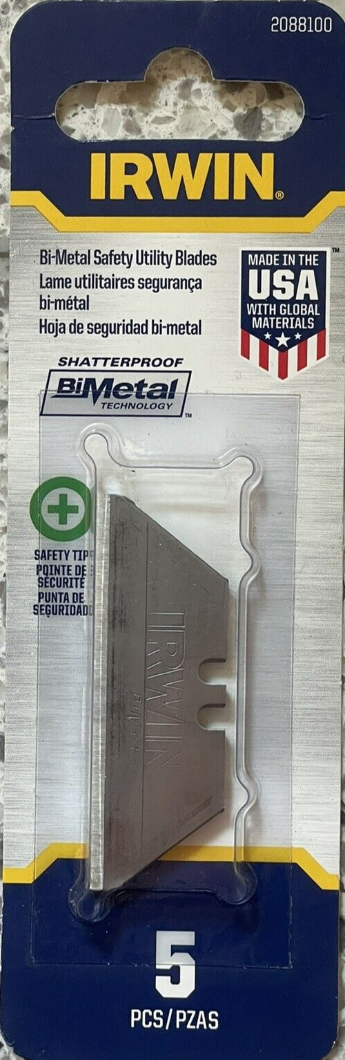 5-Pack Irwin Heavy-Duty Bi-Metal Safety Utility Blades- 2088100 - Made ...