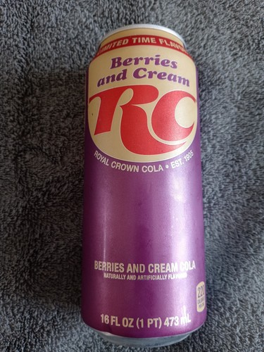 New Limited Edition Rare Berries and Cream RC Cola Sealed 16oz Can ...